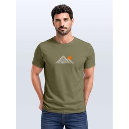 Neverless Shirt 'Lineart Berge' Herren Gr&ouml;&szlig;e XXL gr&uuml;n