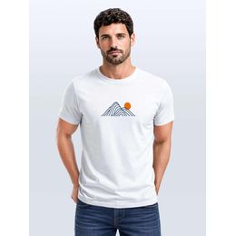 Neverless Shirt 'Lineart Berge' Herren Gr&ouml;&szlig;e XL wei&szlig;
