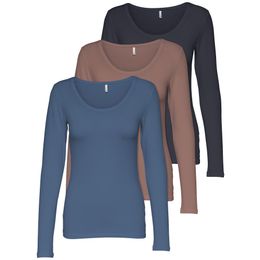 Only Shirt Damen Gr&ouml;&szlig;e L blau / navy / altrosa