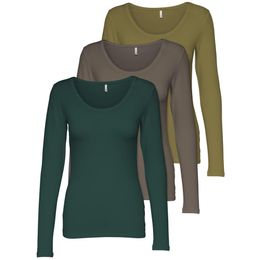 Only Shirt Damen Gr&ouml;&szlig;e M schlammfarben / khaki / dunkelgr&uuml;n