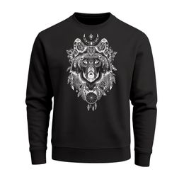 Neverless Sweatshirt 'Boho Wolf' Herren Gr&ouml;&szlig;e 4XL schwarz