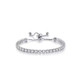 Rougemont Jewellery Armband 'Damen Tennisarmband verstellbar 17-21cm Gold' Damen Gr&ouml;&szlig;e 18 cm silber