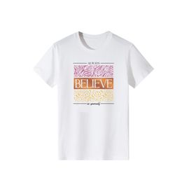 Lapaplus Shirt 'Women Retro Pink Zebra & Leopard Print T-Shirt' Damen Gr&ouml;&szlig;e L wei&szlig;