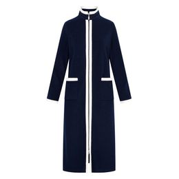 F&eacute;raud Paris Morgenmantel ' Fleece ' Damen Gr&ouml;&szlig;e M navy / wei&szlig;