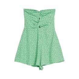 Bershka Jumpsuit Damen Gr&ouml;&szlig;e XS hellgr&uuml;n / wei&szlig;