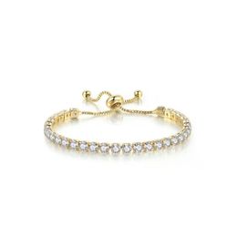 Rougemont Jewellery Armband 'Damen Tennisarmband verstellbar 17-21cm Gold' Damen Gr&ouml;&szlig;e 18 cm gold