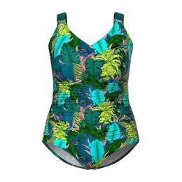 Ulla Popken Badeanzug Damen Gr&ouml;&szlig;e 5XL t&uuml;rkis / dunkelgr&uuml;n / lila / orange