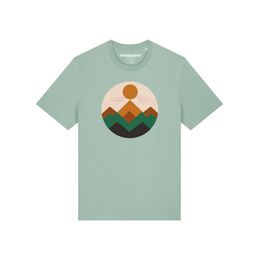 Watapparel Shirt 'Geometric Landscape 2' Herren Gr&ouml;&szlig;e XXXL t&uuml;rkis / mischfarben
