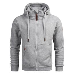 Alessandro Salvarini Zip-Up Hoodie 'Geenio' male size XXL Ochre / mottled grey
