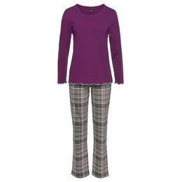 Lascana Pyjama Damen Gr&ouml;&szlig;e M schlammfarben / greige / hellgrau / beere Sommerkleid