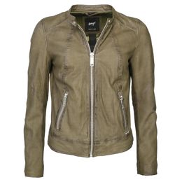 Maze Lederjacke mit Rundhalskragen ' Avoca ' Damen Gr&ouml;&szlig;e XXXL gr&uuml;n Sommerjacke