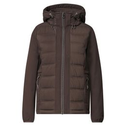Street One Softsheljacke mit Kapuze und Steppdetails Damen Gr&ouml;&szlig;e M braun Sommerjacke