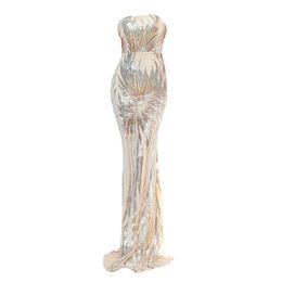 Moda Minx Abendkleid 'Eden' Damen Gr&ouml;&szlig;e 38 hellbeige / silber Sommerkleid