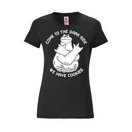 logoshirt T-Shirt 'Sesamstrasse - Kr&uuml;melmonster Dark Side' Damen Gr&ouml;&szlig;e S schwarz