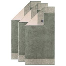 Caw&ouml; Caw&ouml; Handtuch Herren Gr&ouml;&szlig;e 50x100cm beige / gr&uuml;n