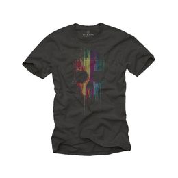 Makaya Shirt 'Ai Dot Skull' Herren Gr&ouml;&szlig;e 5XL grau