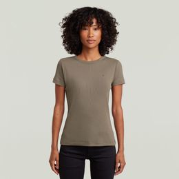 G-Star Raw G-star T-Shirt - 'Slim Rib' Damen Gr&ouml;&szlig;e XL taupe