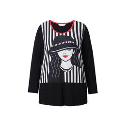 MIAMODA T-Shirt Damen Gr&ouml;&szlig;e 4XL rot / schwarz / wei&szlig;