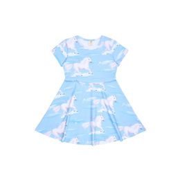Walkiddy Kleid 'White Horses' M&auml;dchen Gr&ouml;&szlig;e 104 blau