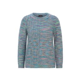 GOLDNER Pullover Damen Gr&ouml;&szlig;e L/XL cyanblau / hellblau / hellgelb / orchidee