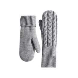 MAGICSHE Handstulpen 'Strick Winterhandschuhe mit Fleecefutter Warm Weich' Damen Gr&ouml;&szlig;e XS/XL grau