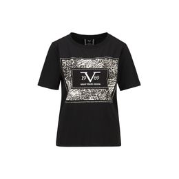 19V69 Italia T-Shirt 'Bellara' Damen Gr&ouml;&szlig;e XL schwarz / wei&szlig;