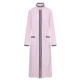 F&eacute;raud Paris Morgenmantel ' Fleece ' Damen Gr&ouml;&szlig;e S grau / rosa