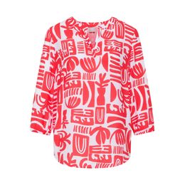 Rabe Bluse Damen Gr&ouml;&szlig;e 5XL koralle / wei&szlig;