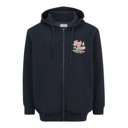 Jack & Jones Plus Jack & Jones Plus Sweatjacke Herren Gr&ouml;&szlig;e 5XL nachtblau / braun / wei&szlig;