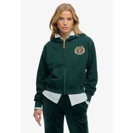 Superdry & Co Sweatjacke 'Country Club' Damen Gr&ouml;&szlig;e M/L beige / smaragd / rot