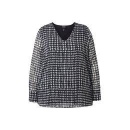 Ulla Popken Bluse Damen Gr&ouml;&szlig;e M/L schwarz / offwhite