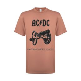 ACDC AC/DC Shirt 'AC/DC For Those about to rock Brown mens t-shirt' male size XL Brown