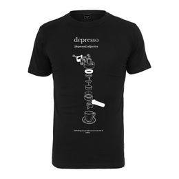 MT Men T-Shirt 'Depresso' Herren Gr&ouml;&szlig;e XL schwarz / wei&szlig;