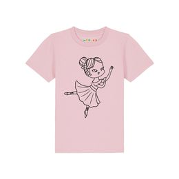 Watabout.kids T-Shirt 'Ballerina' Jungen Gr&ouml;&szlig;e 128 rosa / schwarz
