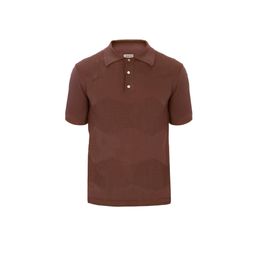 Distretto12 Poloshirt 'Hexagons Zed' Herren Gr&ouml;&szlig;e L rostbraun