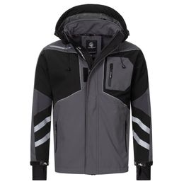 Rock Creek Outdoorjacke Herren Gr&ouml;&szlig;e 5XL hellgrau / dunkelgrau / schwarz