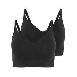 Jockey Sport-BH 'Seamfree Light Lift Bralette - 2 Pack' Damen Gr&ouml;&szlig;e M schwarz