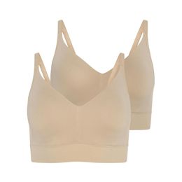 Jockey Sport-BH 'Seamfree Light Lift Bralette - 2 Pack' Damen Gr&ouml;&szlig;e L beige