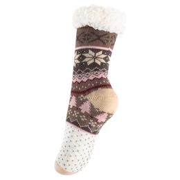 Yenita Socks female size 36/41 Sand / Brown / Rose / White