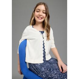 Kidsworld Strickjacke M&auml;dchen Gr&ouml;&szlig;e 128/134 wei&szlig;