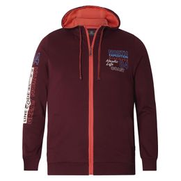 Jan Vanderstorm Zip-Up Hoodie 'Roderich' male size XXL Light blue / Light orange / Dark red / White
