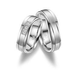 MARRYA Ring 'MARRYA ES-18 Ehering aus Edelstahl - Silberfarben' female size 54 Silver