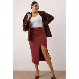 Trendyol Curve Rock Damen Gr&ouml;&szlig;e 44 dunkelrot
