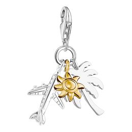 Thomas Sabo Anh&auml;nger 'Palme, Sonne, Flugzeug' Damen Gr&ouml;&szlig;e One Size gold / silber