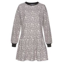 Lascana Kleid Damen Gr&ouml;&szlig;e 40/42 grau / taupe / schwarz Sommerkleid