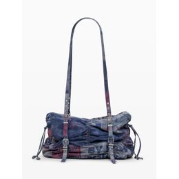 Desigual Shoulder Bag female size One size Blue denim / Red