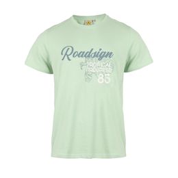 ROADSIGN australia Shirt 'T-Shirt Roadmark 85 mit Retro-Schriftzug, weiche Baumwolle, f&uuml;r entspannte Outdoor Styles' Herren Gr&ouml;&szlig;e L gr&uuml;n