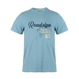 ROADSIGN australia Shirt 'T-Shirt Roadmark 85 mit Retro-Schriftzug, weiche Baumwolle, f&uuml;r entspannte Outdoor Styles' male size M Blue
