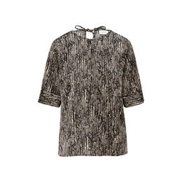 comma, Comma Casual Identity Bluse Damen Gr&ouml;&szlig;e L beige / hellbeige / schwarz