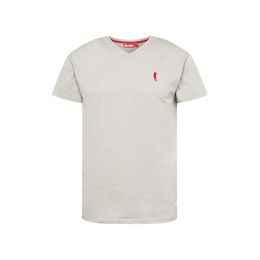 Derbe T-Shirt Herren Gr&ouml;&szlig;e M graumeliert / rot